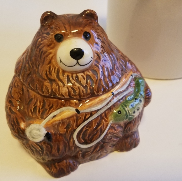 Accents | Vintage Bear Gone Fishing Trinket Box | Poshmark
